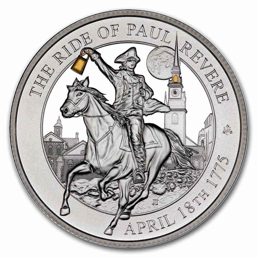 2025 St. Helena Paul Revere Midnight Ride 1 oz .999 Silver Proof Coin